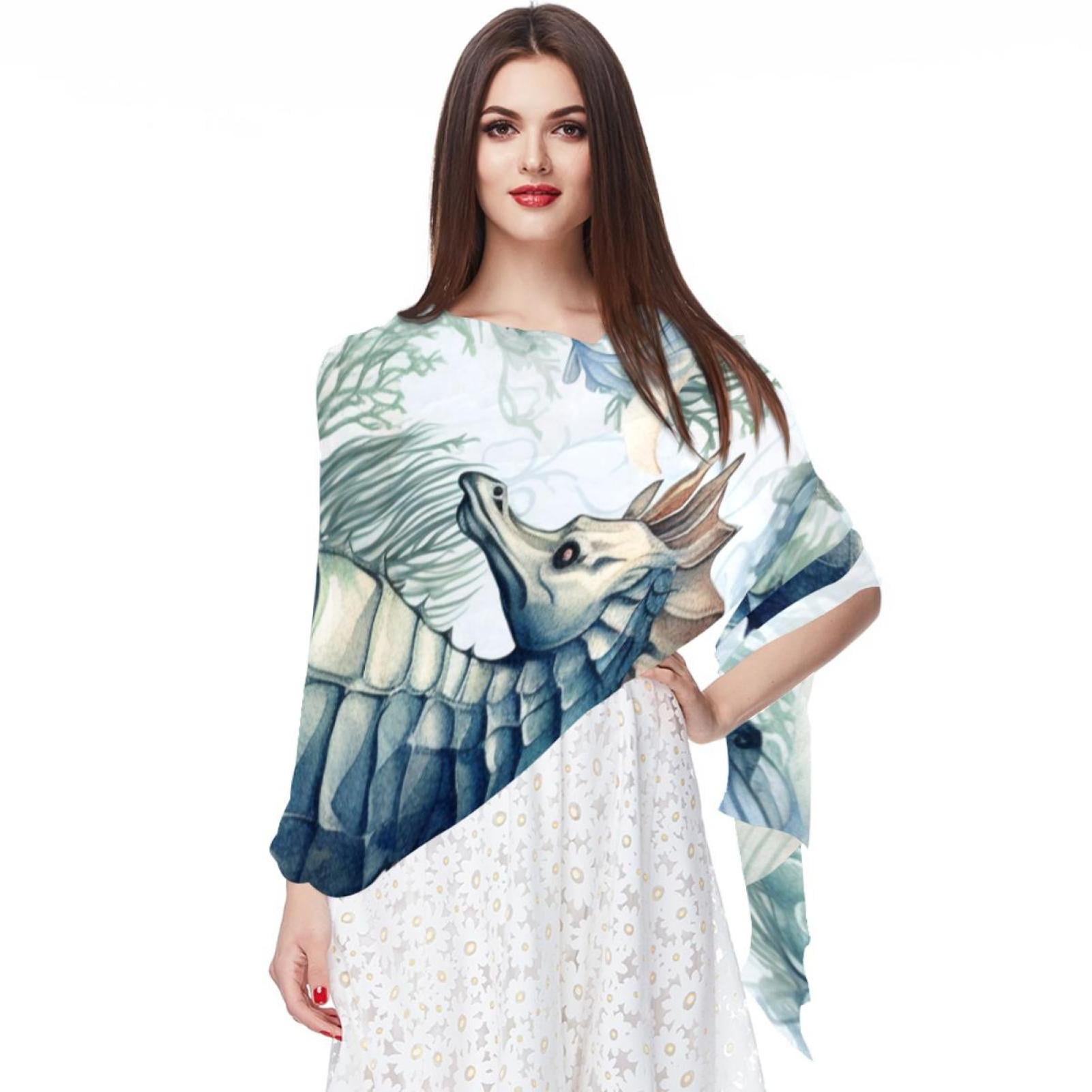 Hippocampus Light and Breathable Chiffon Yarn Silk scarf for Women ...