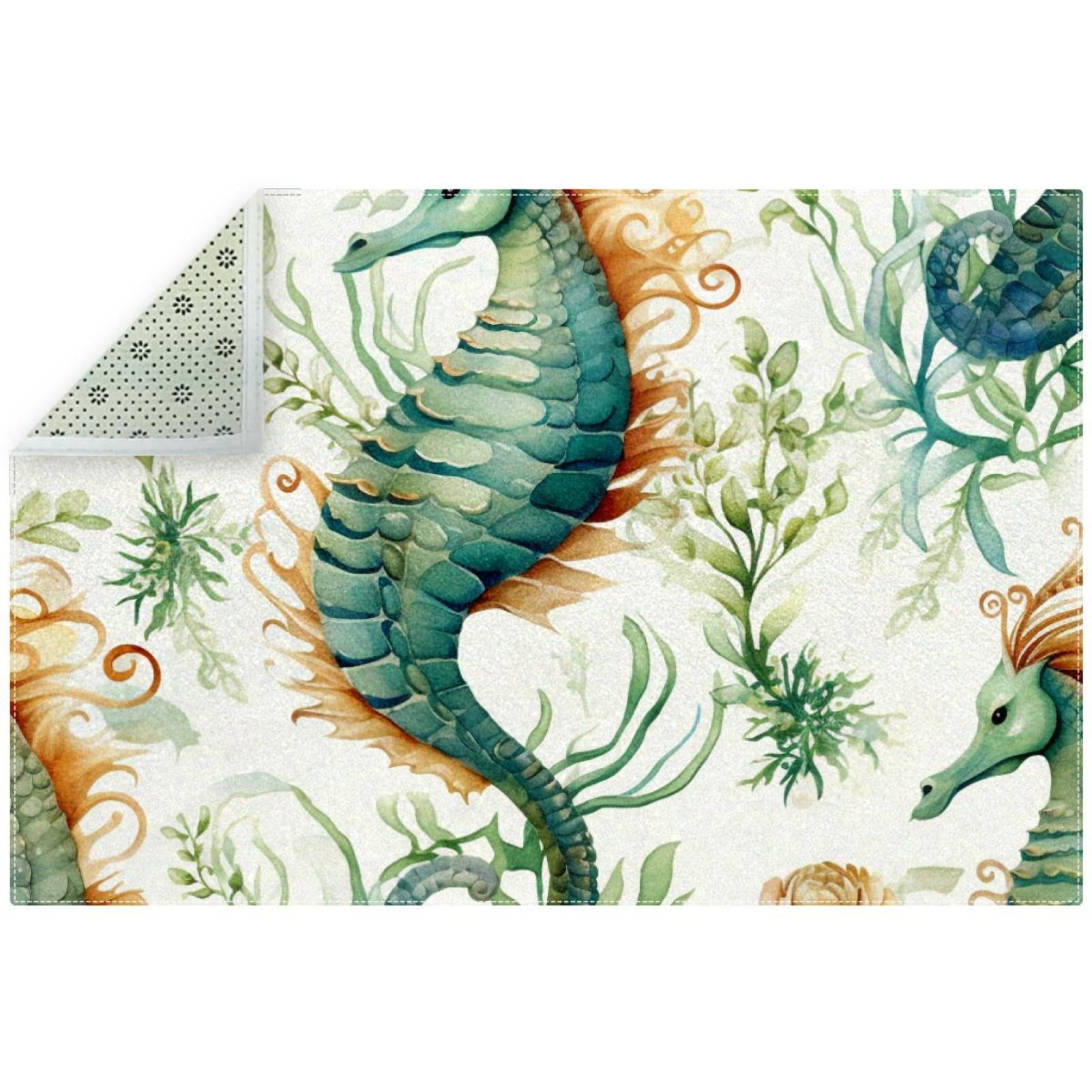 Hippocampus Modern Geometric Area Rug with Polyester Material for ...