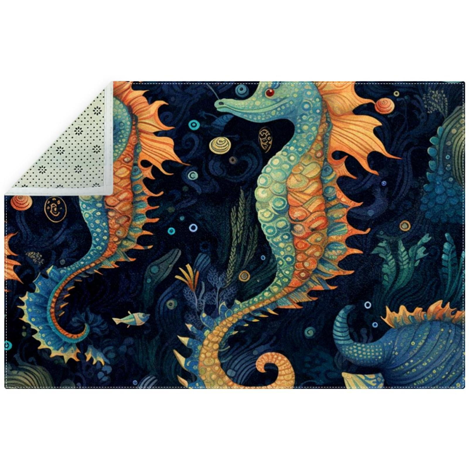 Hippocampus Polyester Office Mat - Right-Angle Floor Mat for Comfort ...