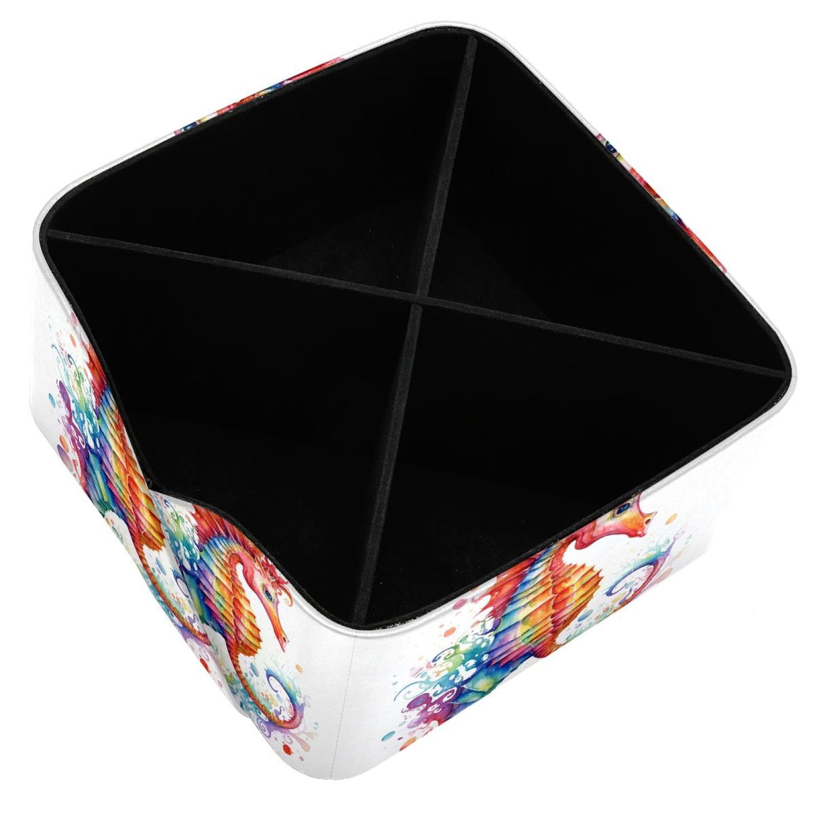 Hippocampus Square Pencil Organizer Pen Holder with 4 Compartments ...