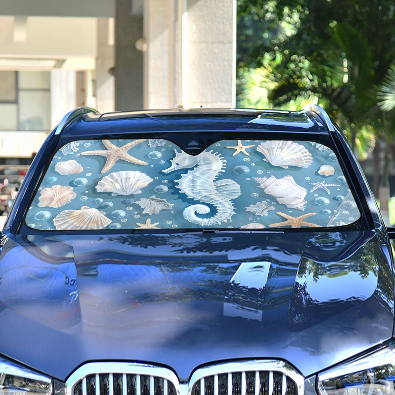 Hippocampus Starfish Shells Automotive Front Car Windshield Sun Shade ...