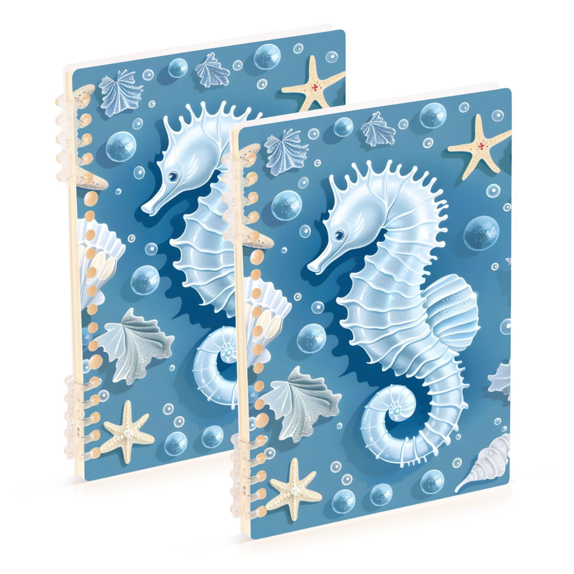 Hippocampus Starfish Shells Ring Binder Notebook Journey Note Diary ...