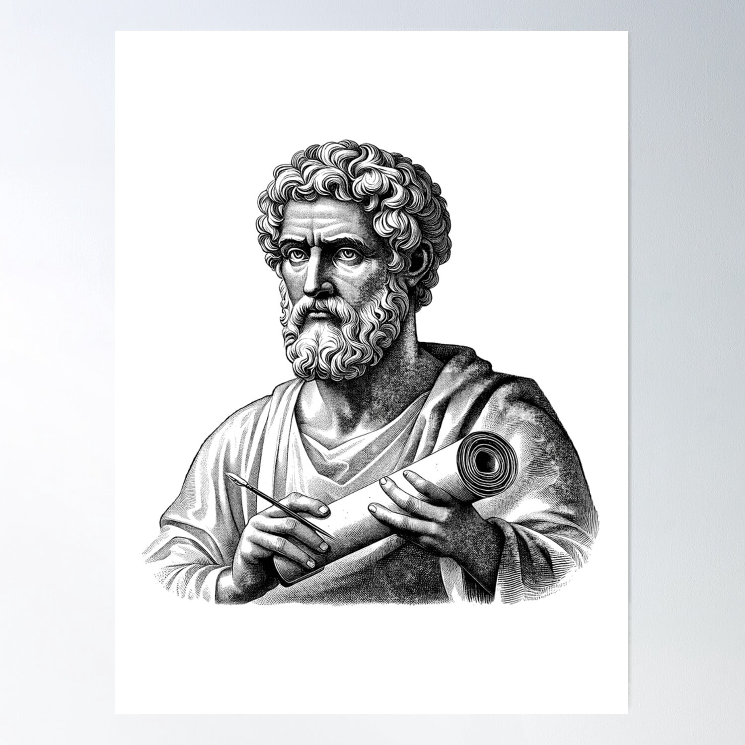 Hippocrates Portrait Symbolizes Medical Progress Poster Wall Art ...
