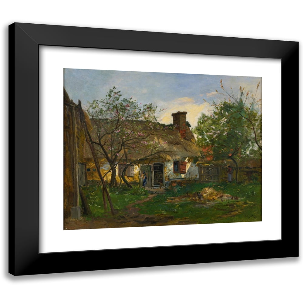 Hippolyte Camille Delpy 18x15 Black Modern Framed Museum Art Print Titled - La Chaumiere in ...