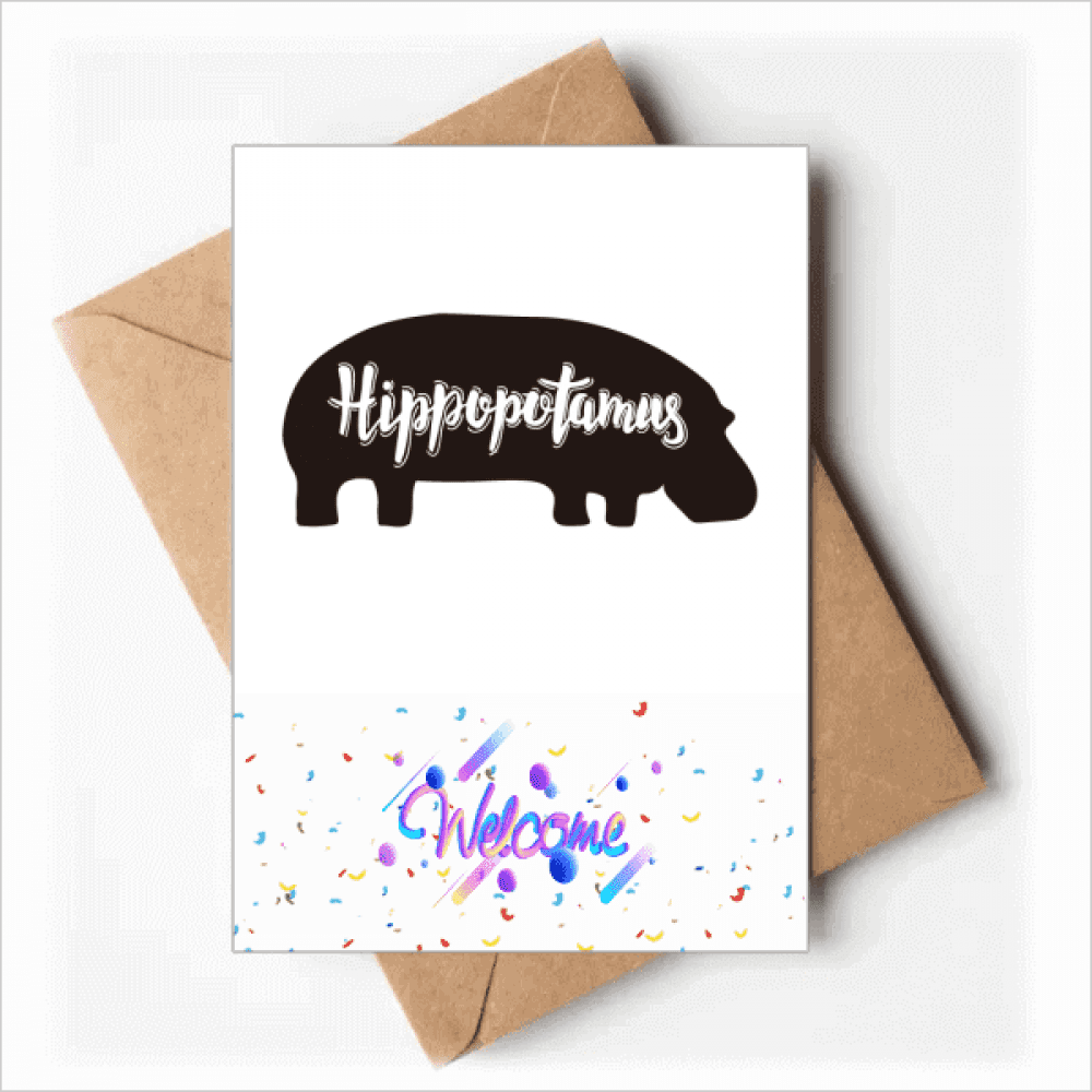 Hippopotamus Black And White Animal Welcome Back Greeting Cards ...