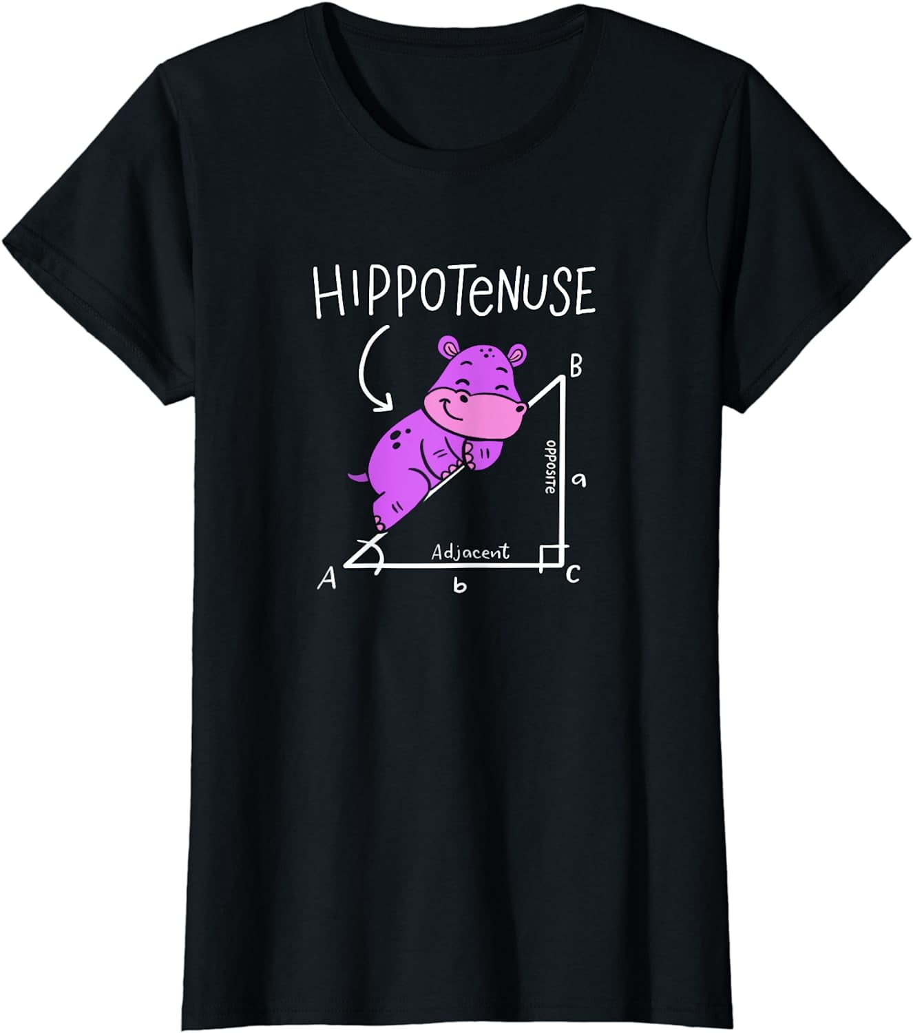 Hippopotamus Geometry Funny Math Lover Hypotenuse Costume T-Shirt ...