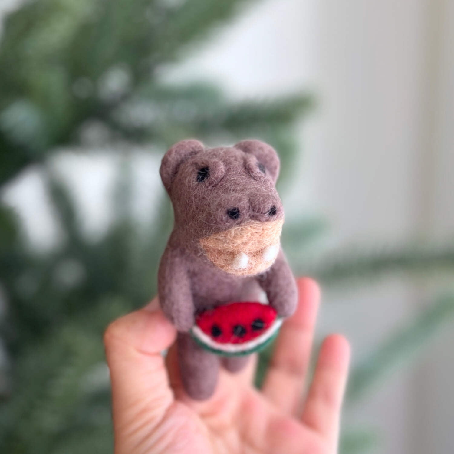 Hippopotamus Holding Watermelon Finger Puppet - Walmart.com