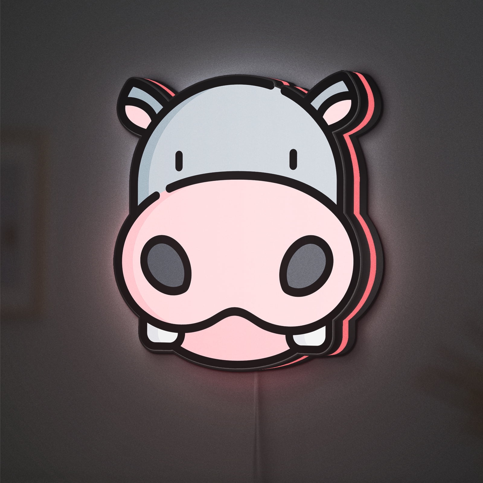 Hippopotamus LED Lightbox - Zoo Wildlife Animal Kingdom Decor, Custom ...