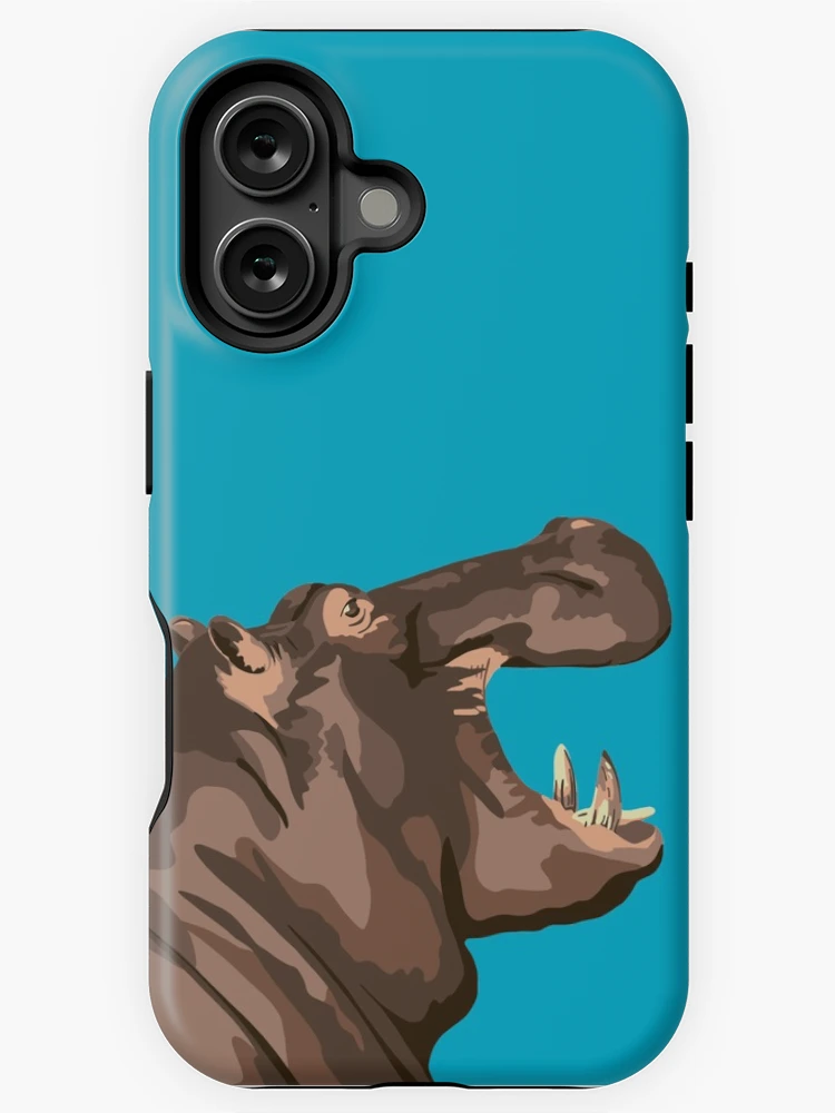 Hippopotamus Portrait Case iPhone 11 12 13 14 15 16 Pro Max Wildlife ...