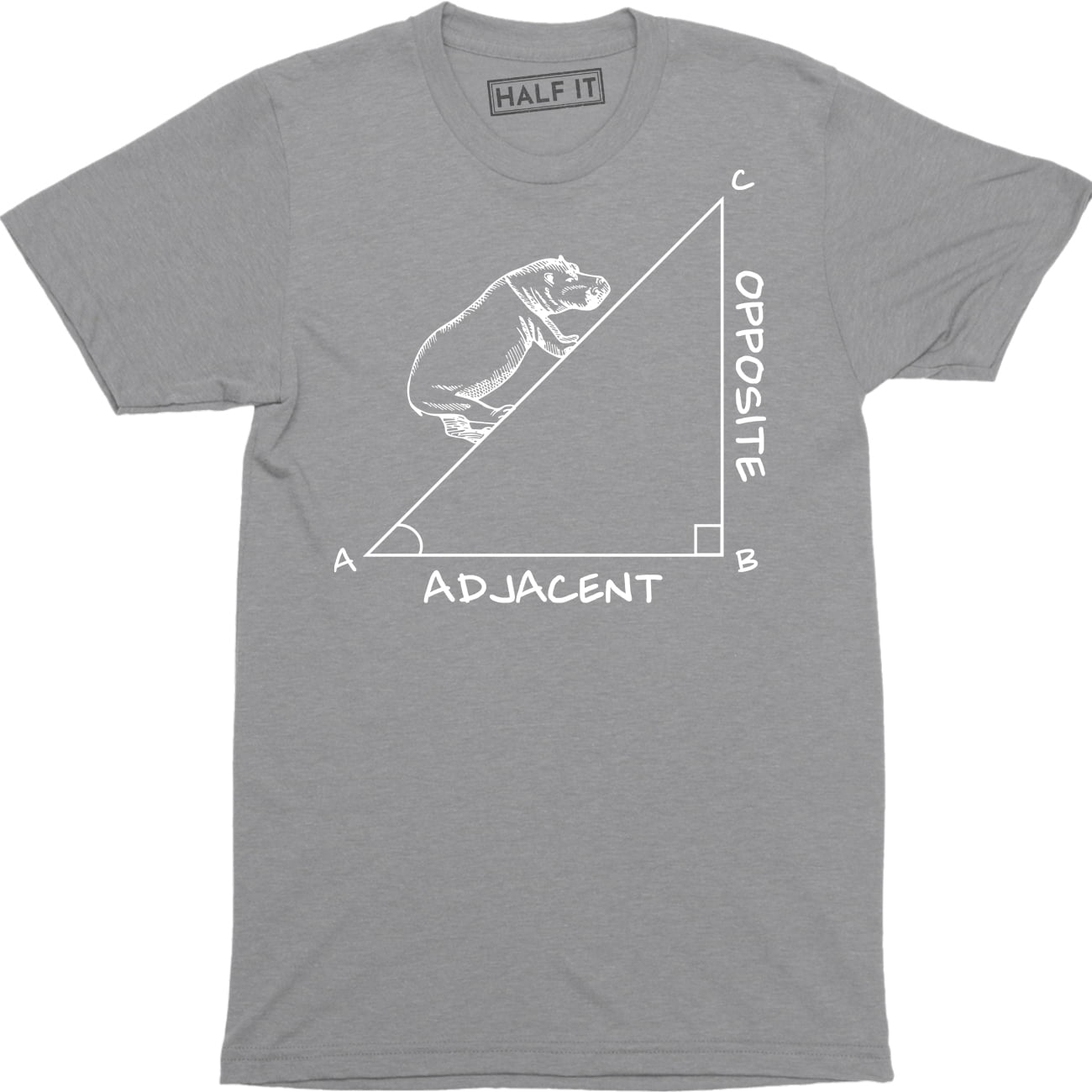 Hippotenuse Adjacent Opposite Triangle Geometry Math Men's T-Shirt ...