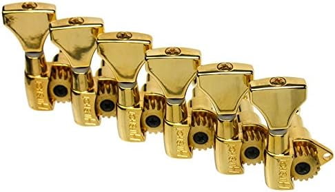 Hipshot Classic Open-Gear Tuners, 6-in-line Gold, Non-Staggered with ...