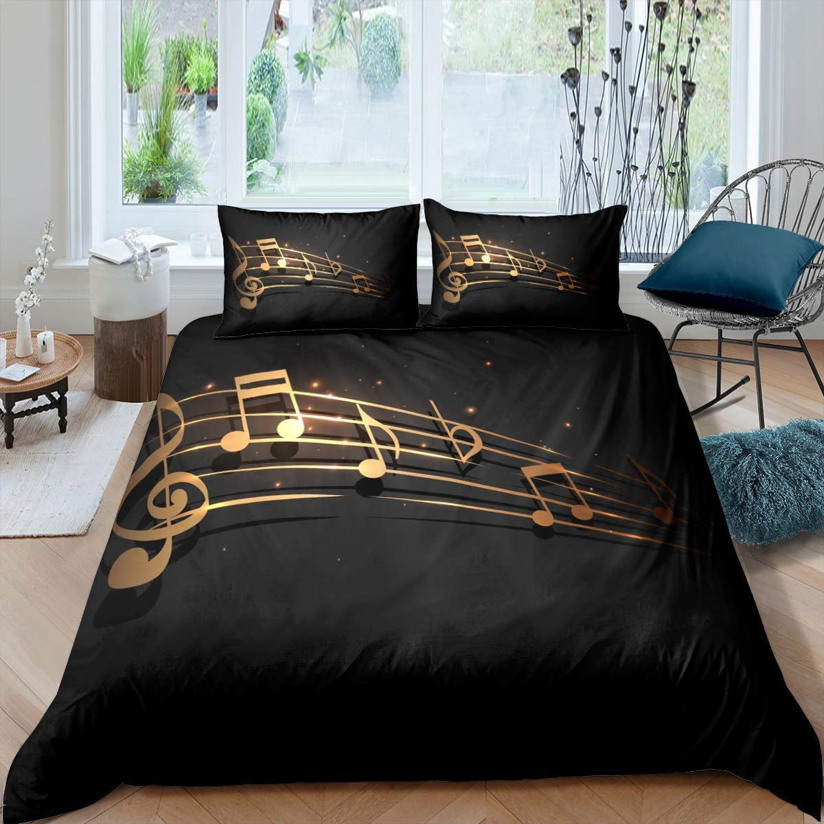 Hipster Duvet Cover Music Radio Broadcast Walkman Bedding Set for Teens ...