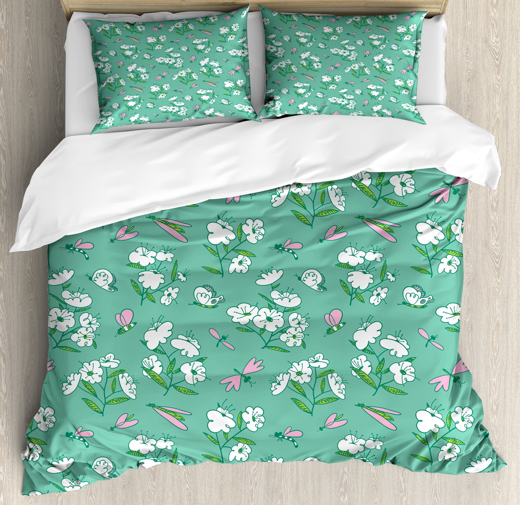 Hipster Duvet Cover Set, Spring Inspired Design Sketchy Drawing ...