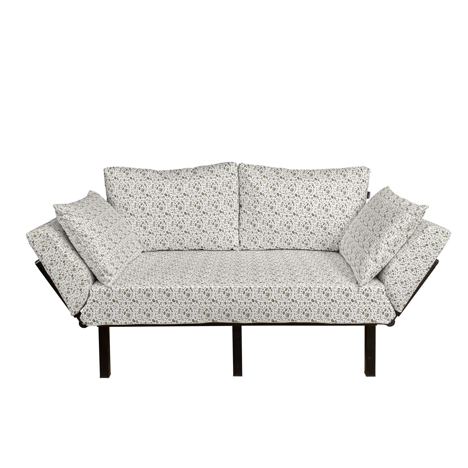 Hipster Futon Couch, Hand Drawn Nostalgic Fun Dance Disco Theme Various ...