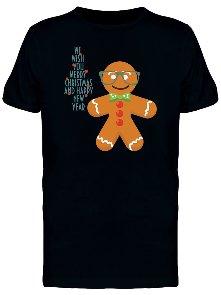 Hipster Gingerbread Man T-Shirt Men -Image by Shutterstock, Male x ...