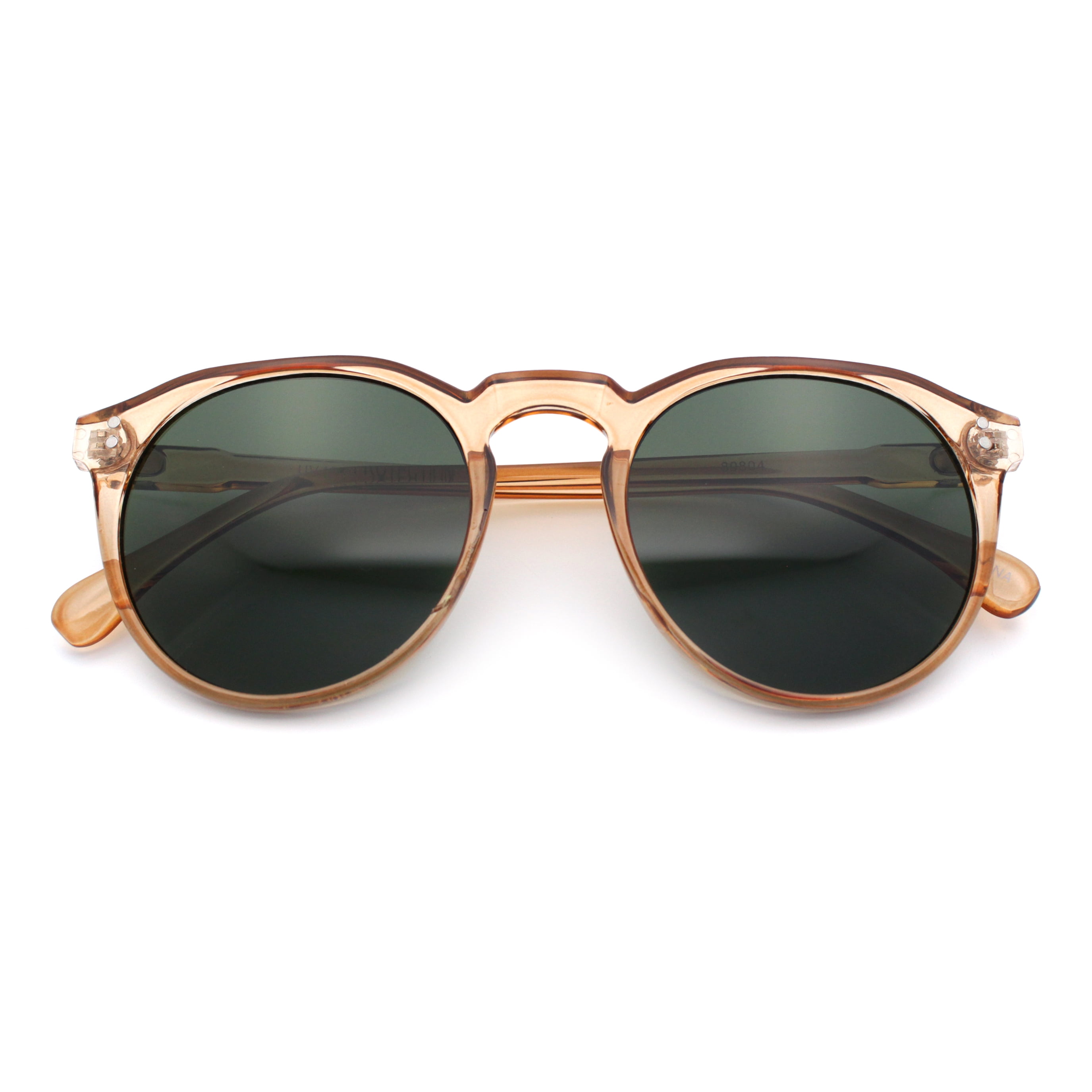 Hipster Keyhole Round Horn Rim Plastic Nostalgic Retro Sunglasses Peach ...