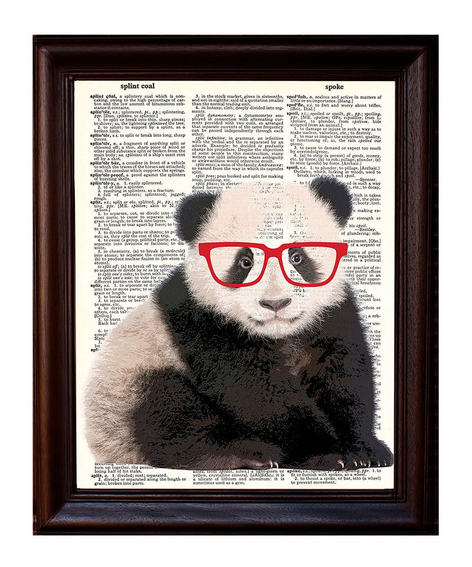 Hipster Panda - Dictionary Art Print Printed On Authentic Vintage ...