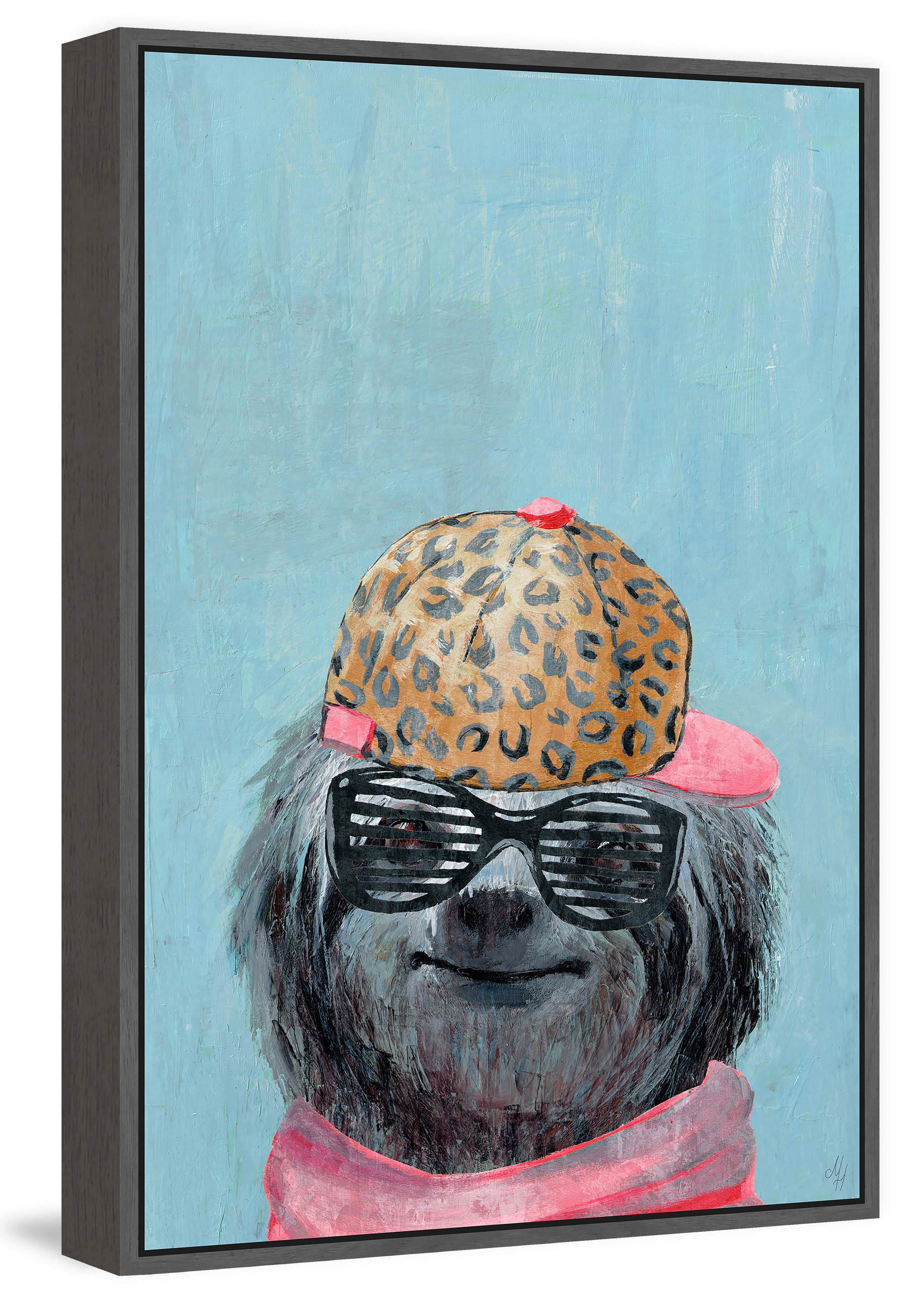 Hipster Sloth Floater Framed Painting Print on Canvas - Walmart.com