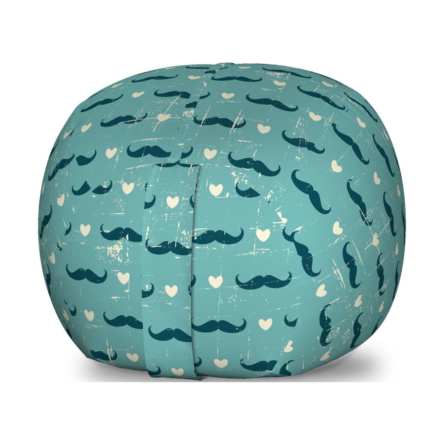 Hipster Storage Toy Bag Chair, Mustaches Little Hearts Manly Romantic ...