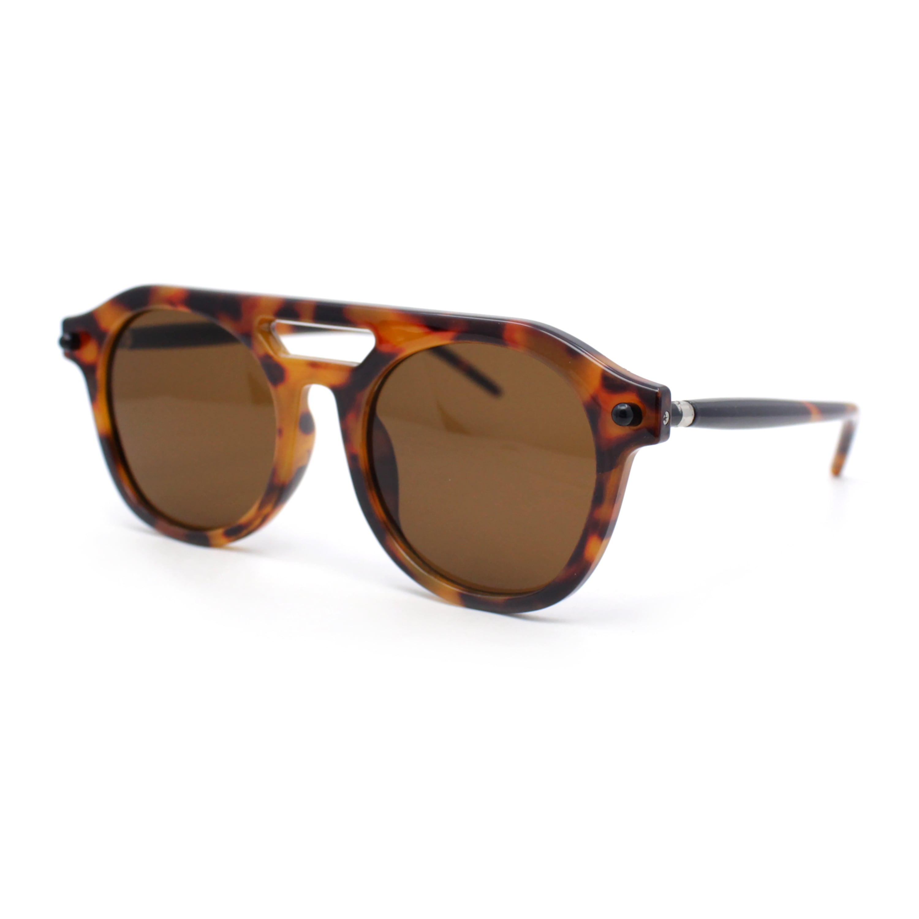 Hipster Thick Plastic Flat Top Racer Round Horn Retro Fashion ...