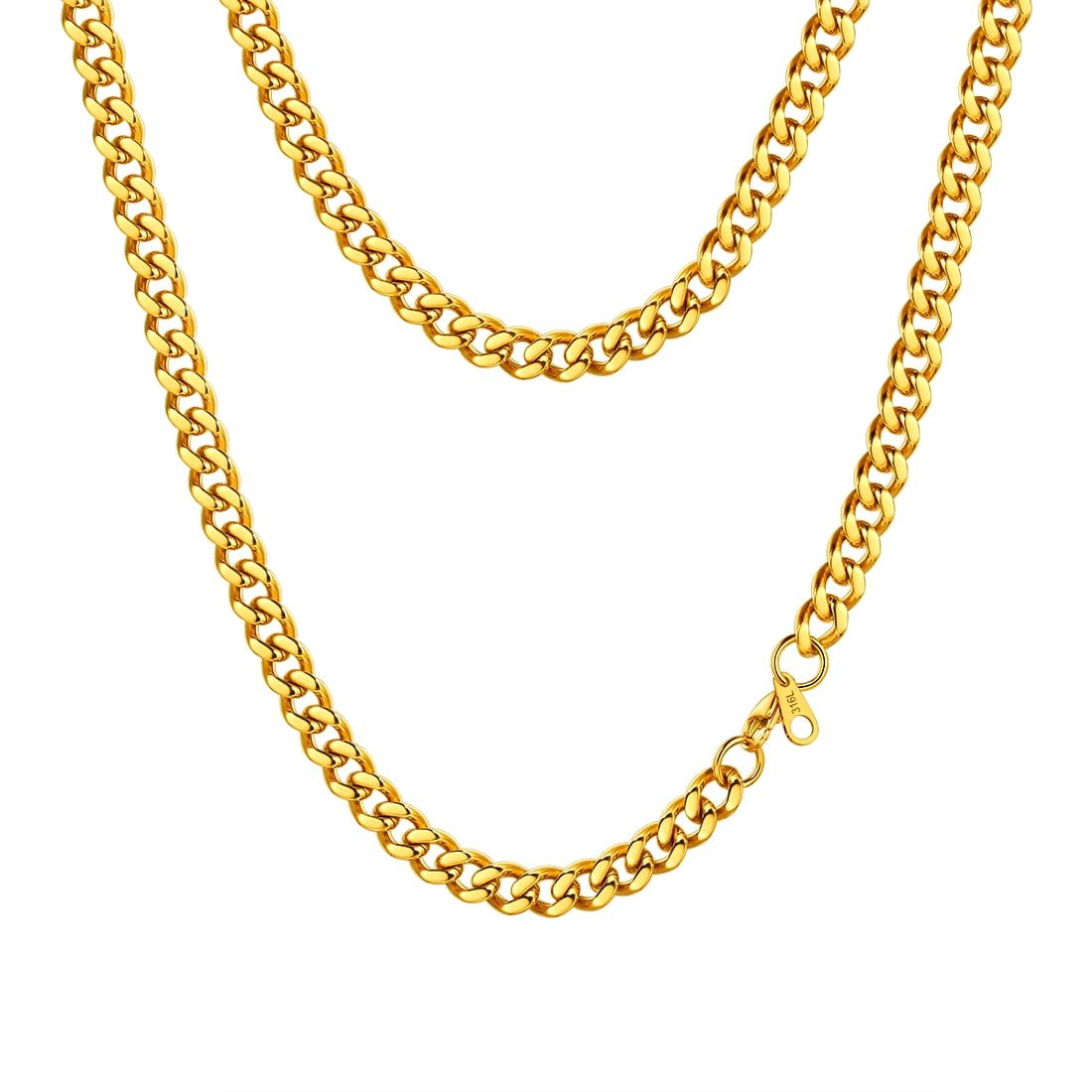 Hipunk Cuban Chain Necklace for Mens Women 6mm Stainless Steel Necklace ...