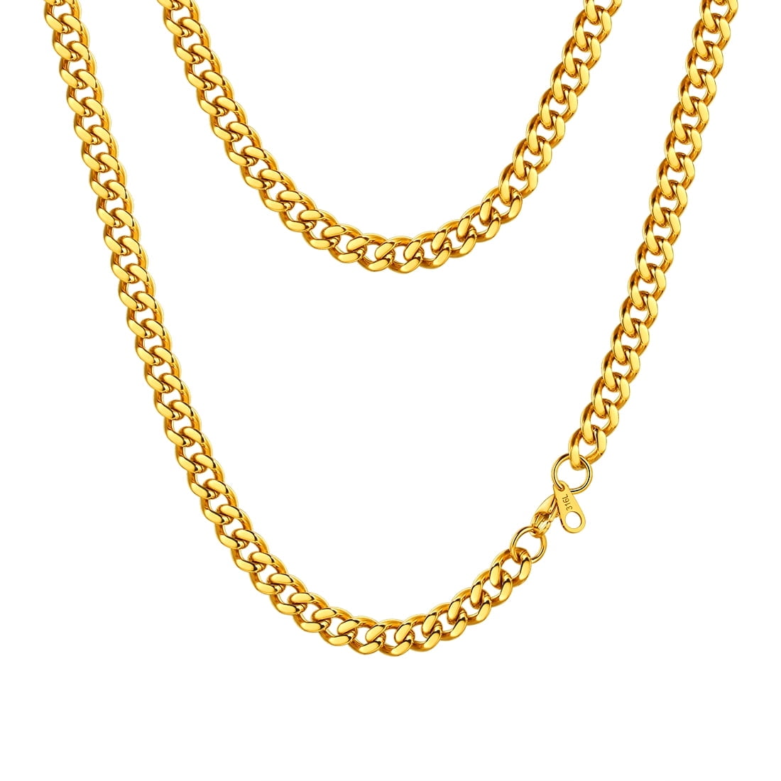 Hipunk Cuban Chain Necklace for Mens Women 6mm Stainless Steel Necklace ...