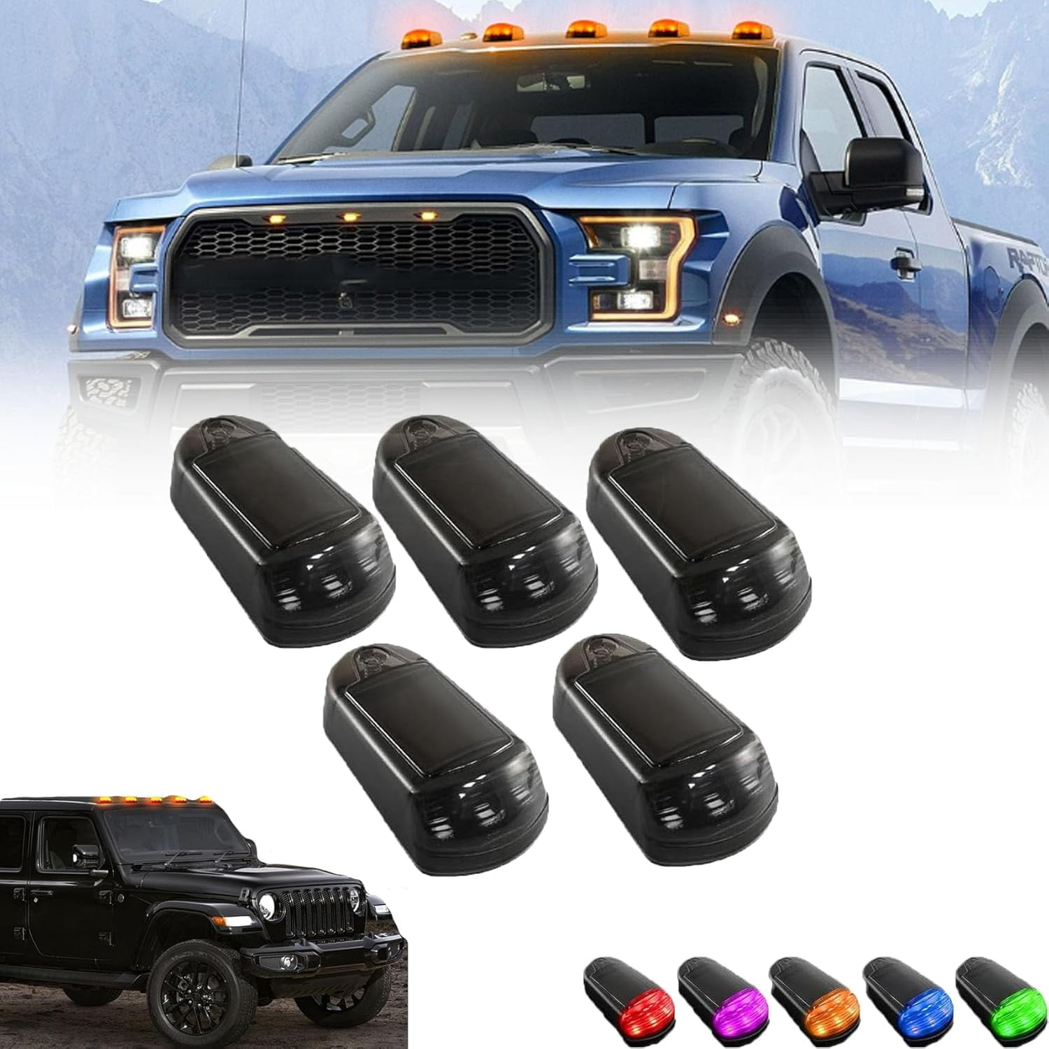 Hiqote Solar Powered Cab Lights, No drilling or wiring required, 2024 ...