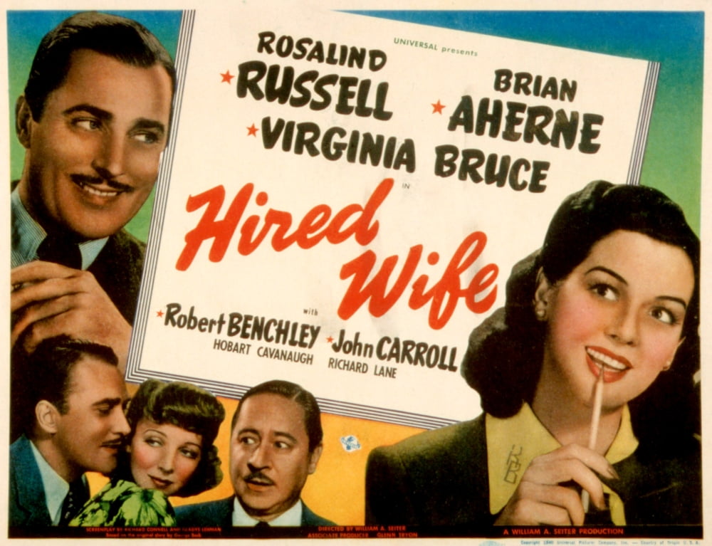Hired Wife Brian Aherne Virginia Bruce Robert Benchley Rosalind Russell ...