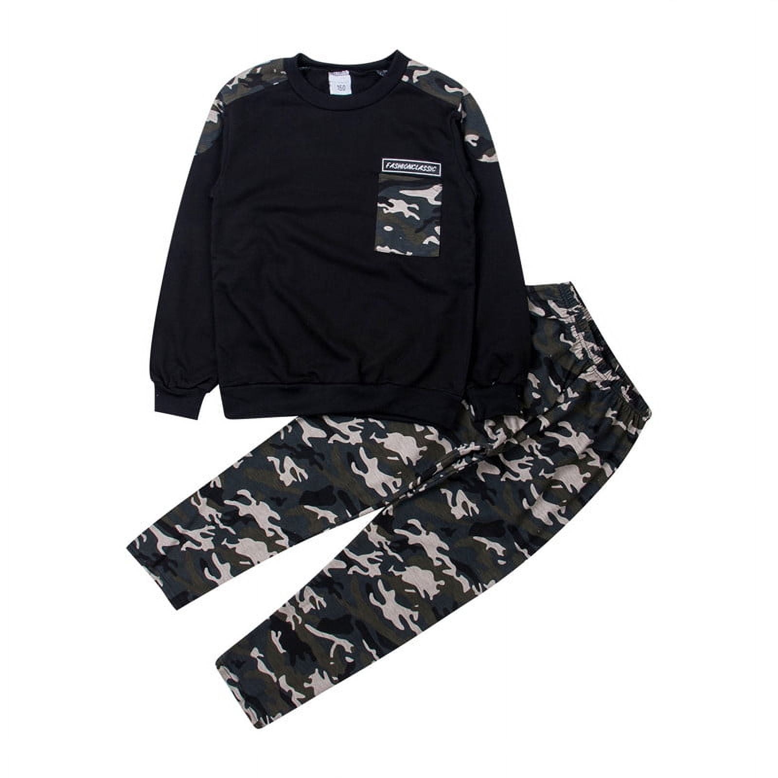 Hirigin Cool Boy's Camouflage Track Pants and Sweat Suit Set, 2PCS ...