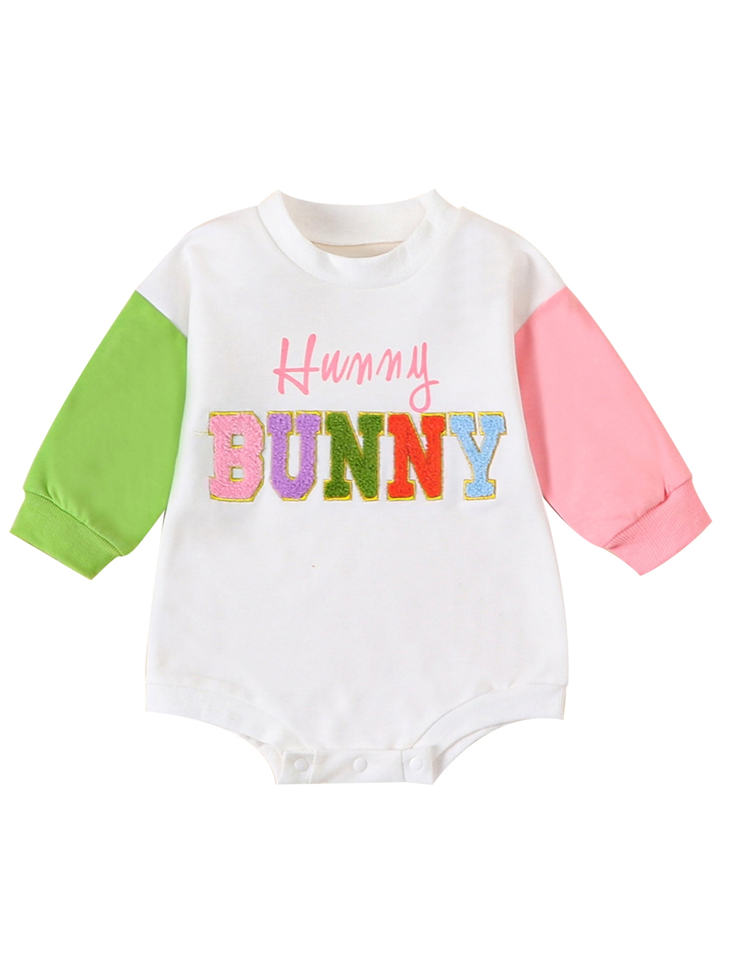 Hirigin Baby Easter Romper Long Sleeve Crewneck Letter Embroidery ...