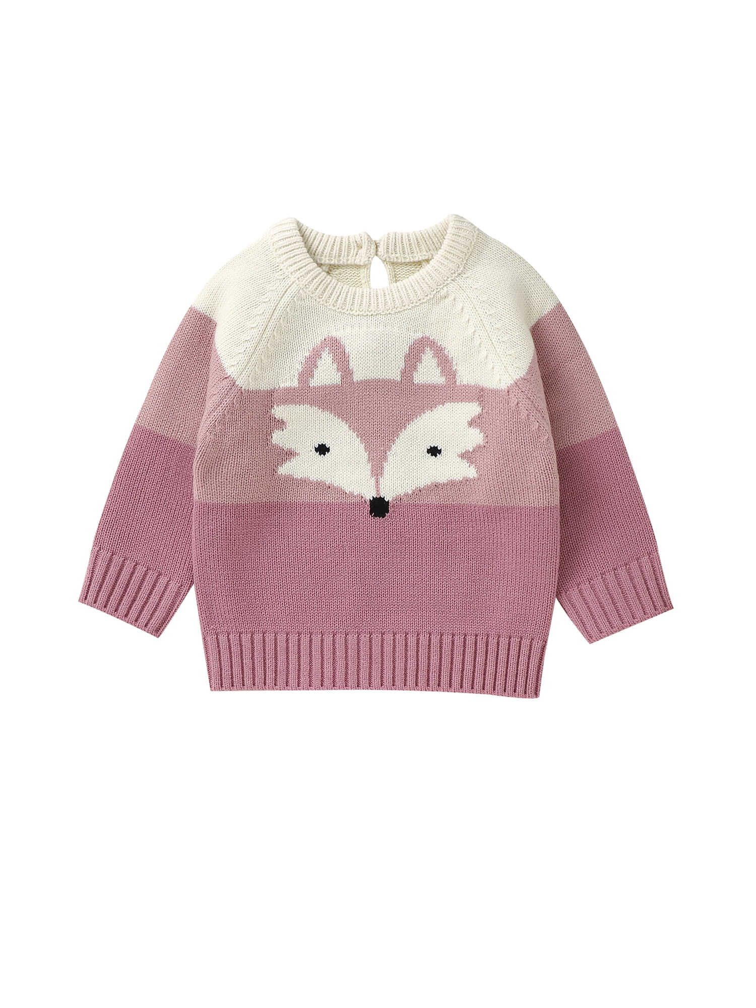 Hirigin Contrast Color Tops with Adorable Fox Print for Baby Knit ...