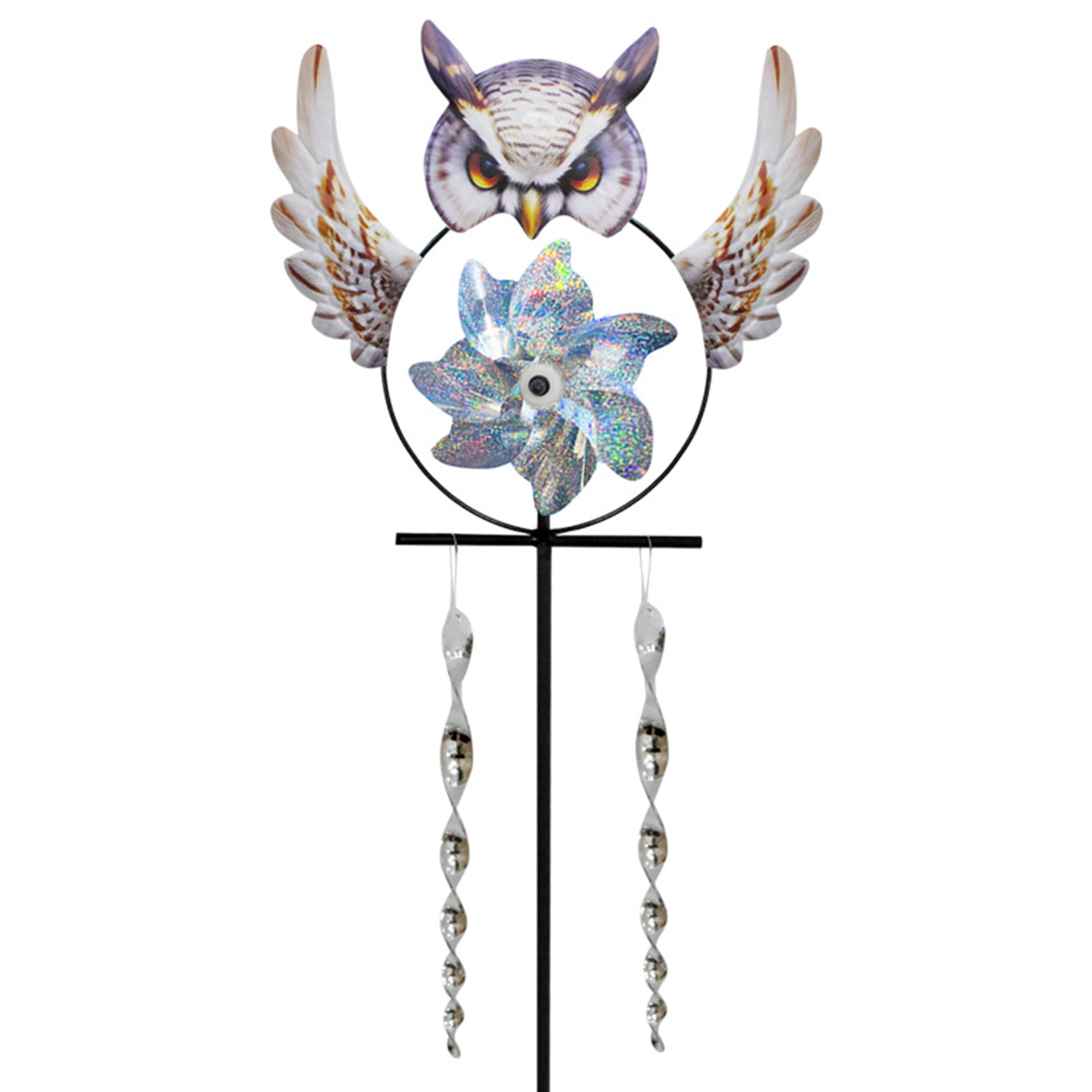 Hirigin Cute Owl Wind Spinner Outdoor Yard Windmill Stake Wind Catchers ...