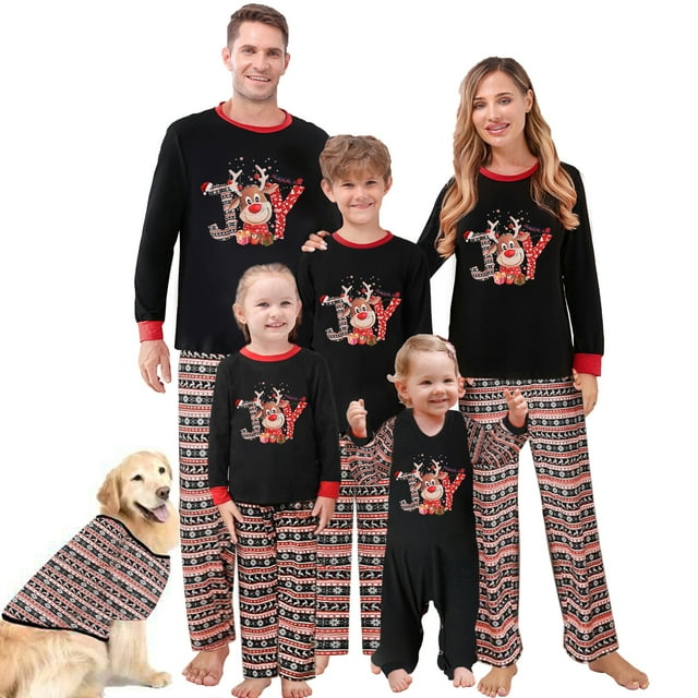 Hirigin Family Matching Christmas Pajamas, Baby Romper/Dog Clothes ...