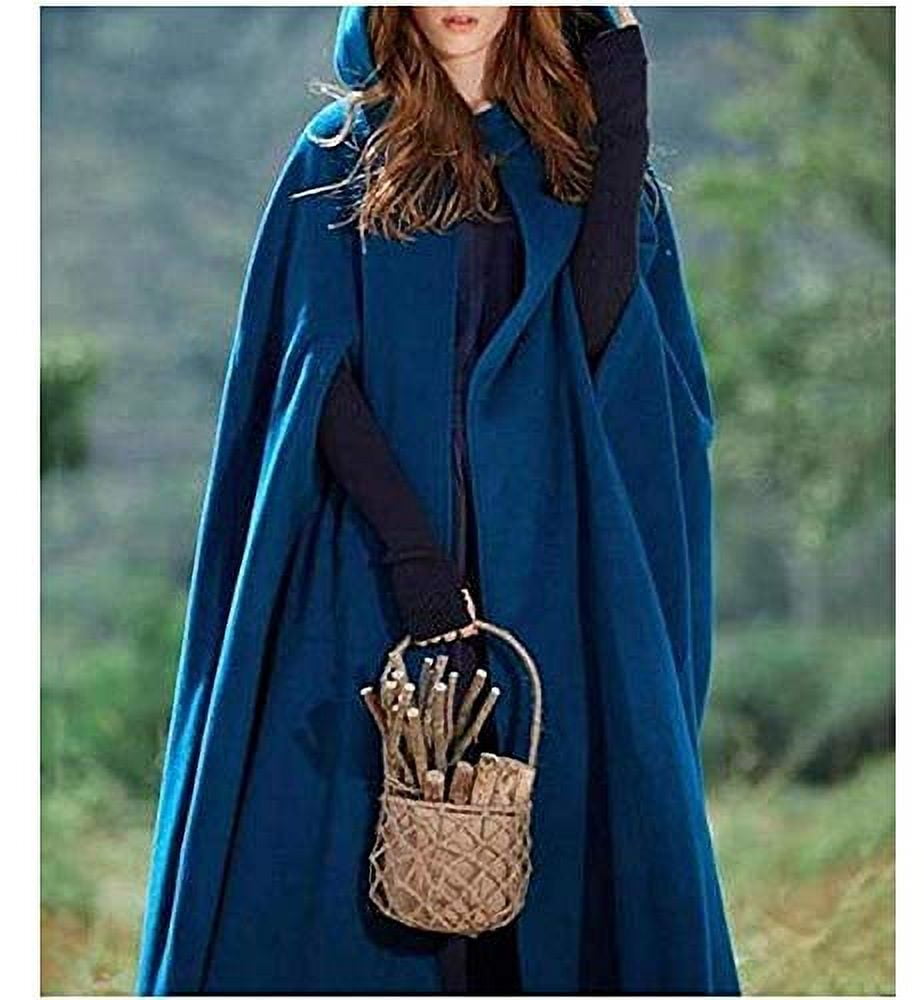 Women's Long Hooded Wool Blend Cape Cloak, Sleeveless Winter Cardigan ...
