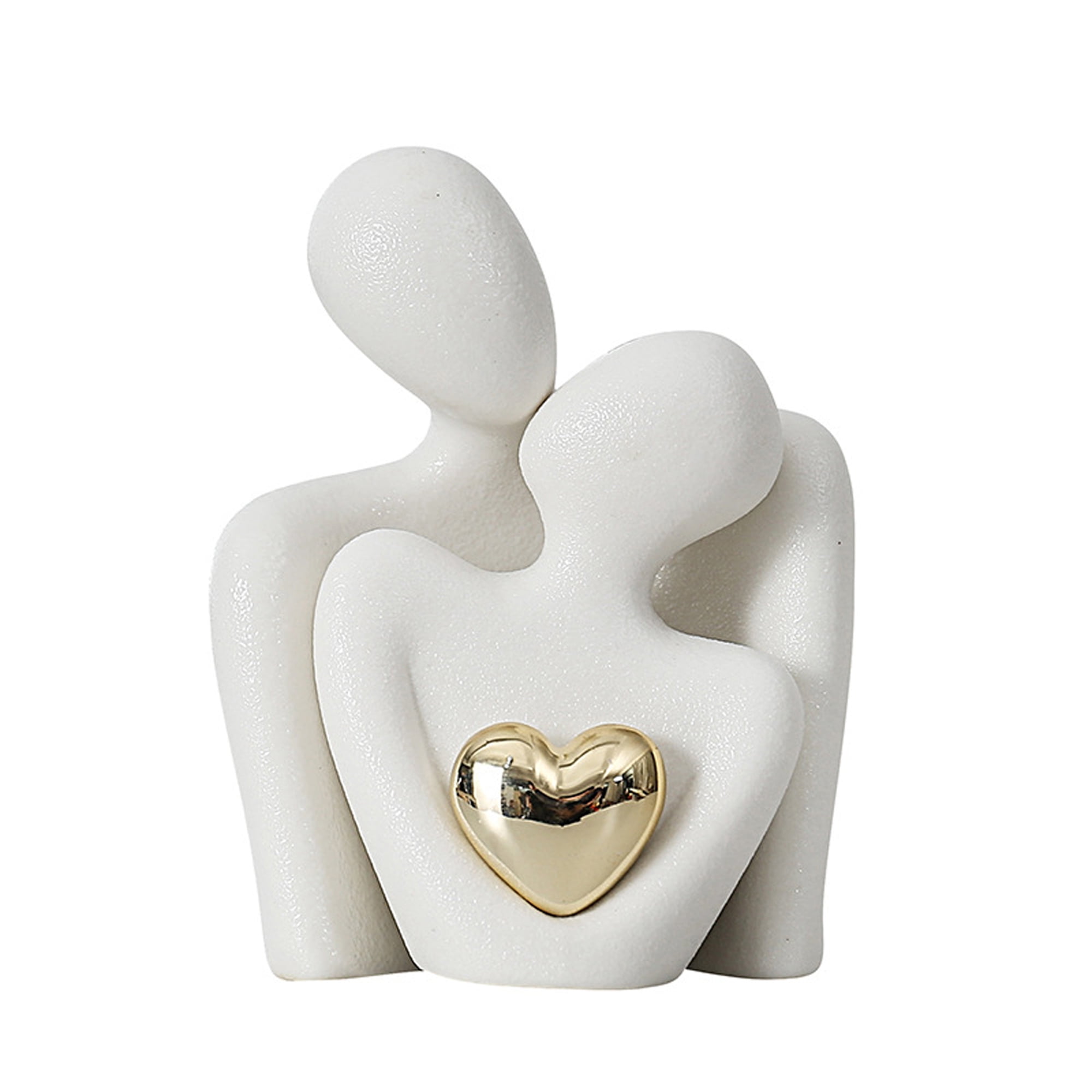 Hirigin Hugging Couple Statue Abstract Ceramic Love Figurines Desk ...