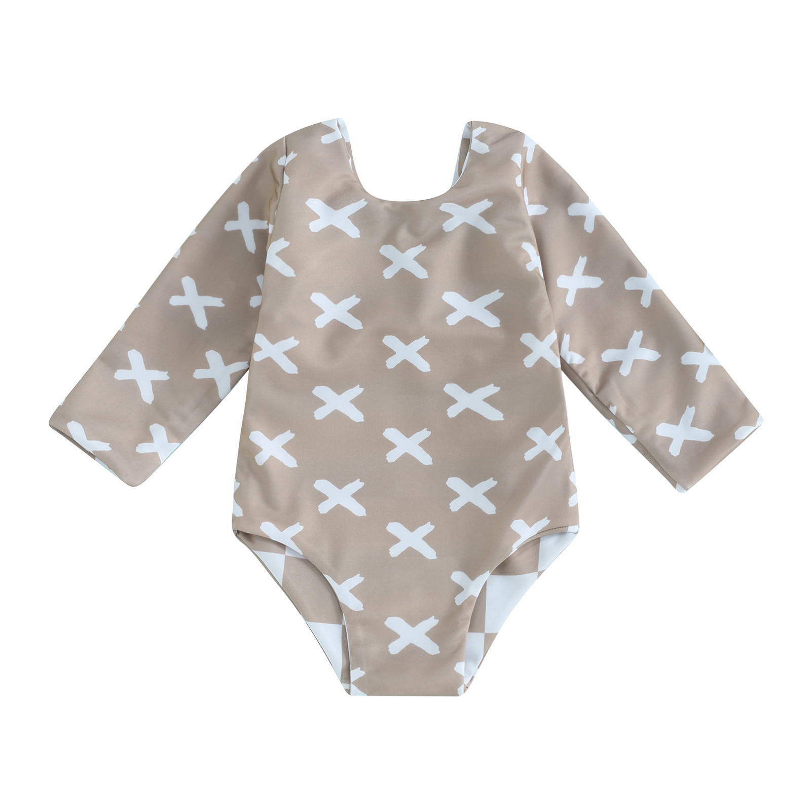 Hirigin Long Sleeve baby girl swimsuit V Neck Front Knotted Tree Flower ...