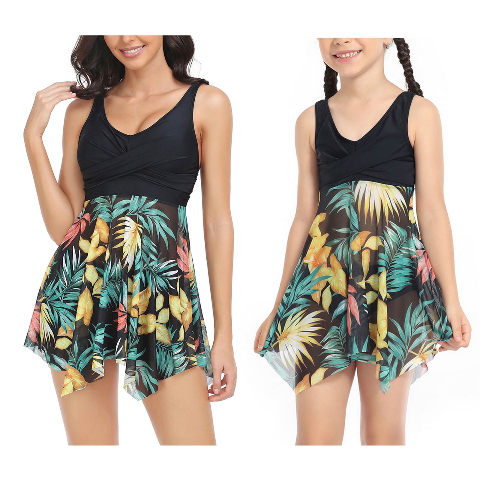 Hirigin Mommy and Me Family Matching Swimsuits Two Piece Swim Dress ...