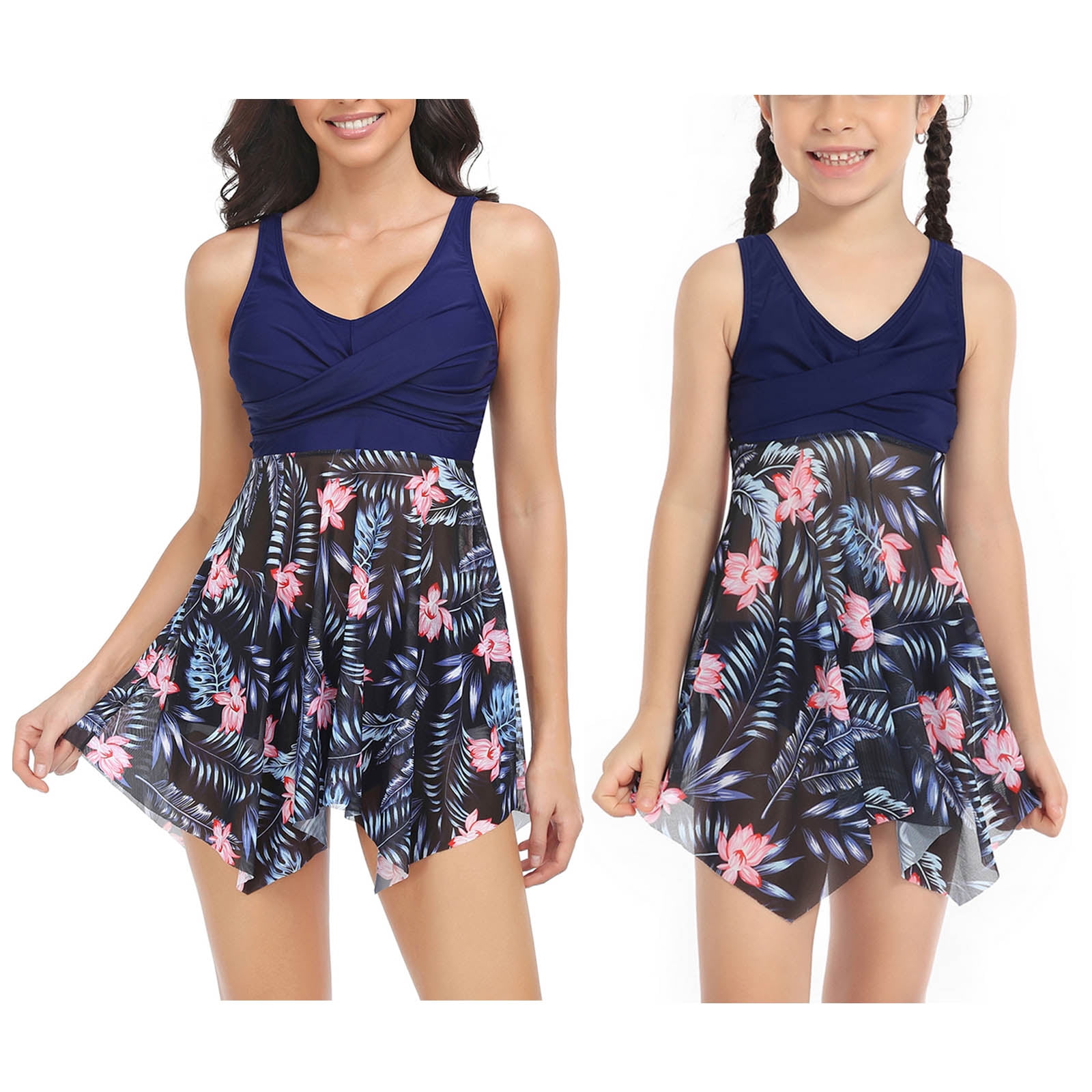 Hirigin Mommy and Me Family Matching Swimsuits Two Piece Swim Dress ...