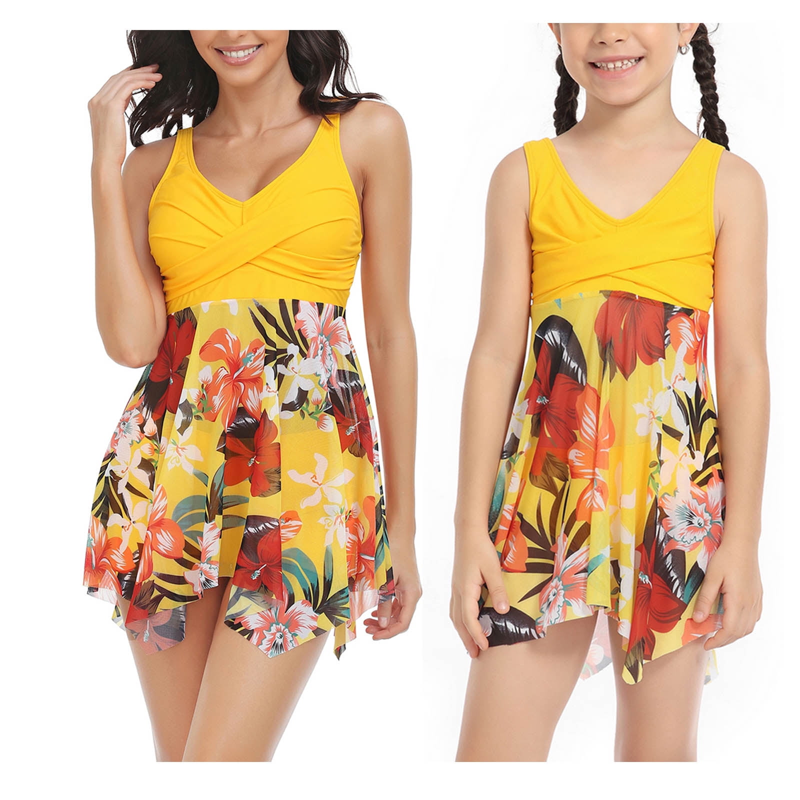 Hirigin Mommy and Me Family Matching Swimsuits Two Piece Swim Dress ...