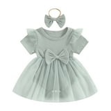 Hirigin Newborn Baby Girl Summer Clothes Short Sleeve Ribbed Mesh ...