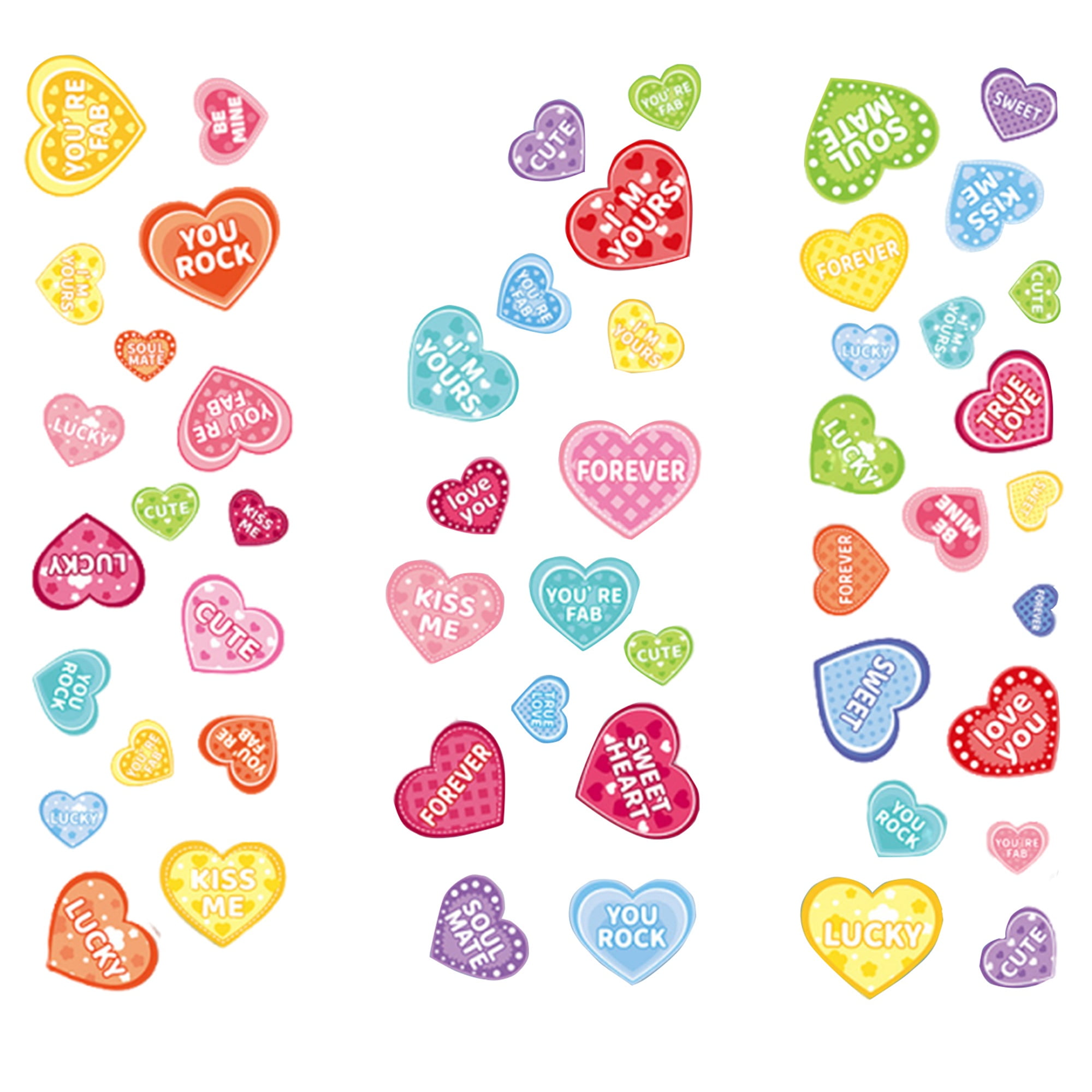 Hirigin Store Valentine’s Day Window Clings Colorful Heart Letter ...