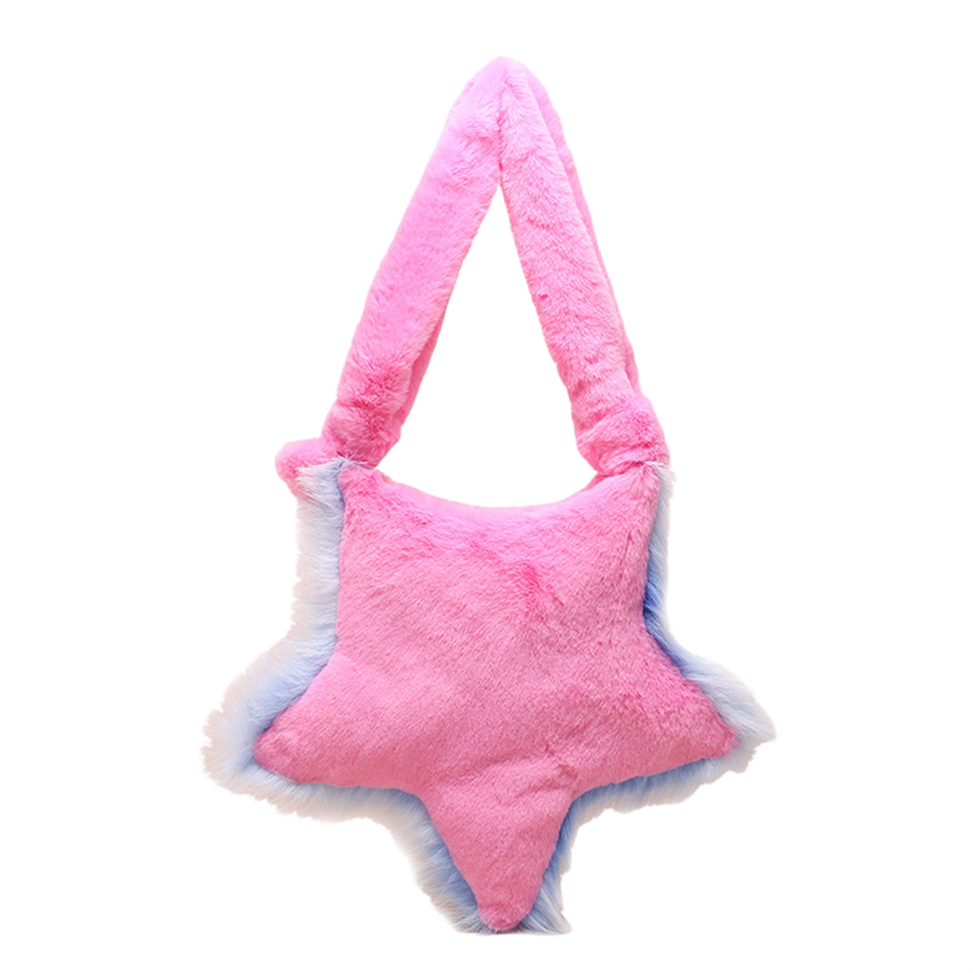 Hirigin Store Women Shoulder Bag, Contrast Color Star Shaped Bag Plush ...