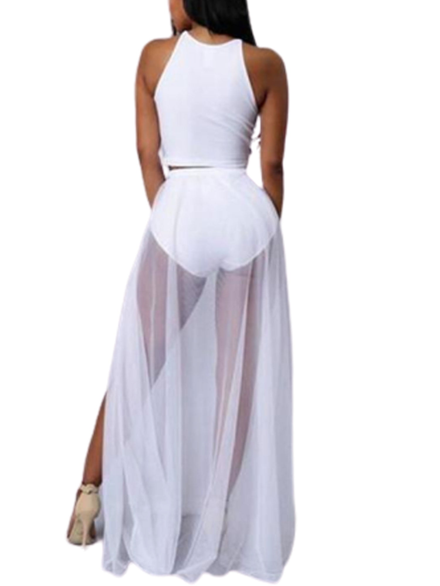 Hirigin Women Cover Up Swimwear Sheer Beach Maxi Wrap Skirt Sarong ...