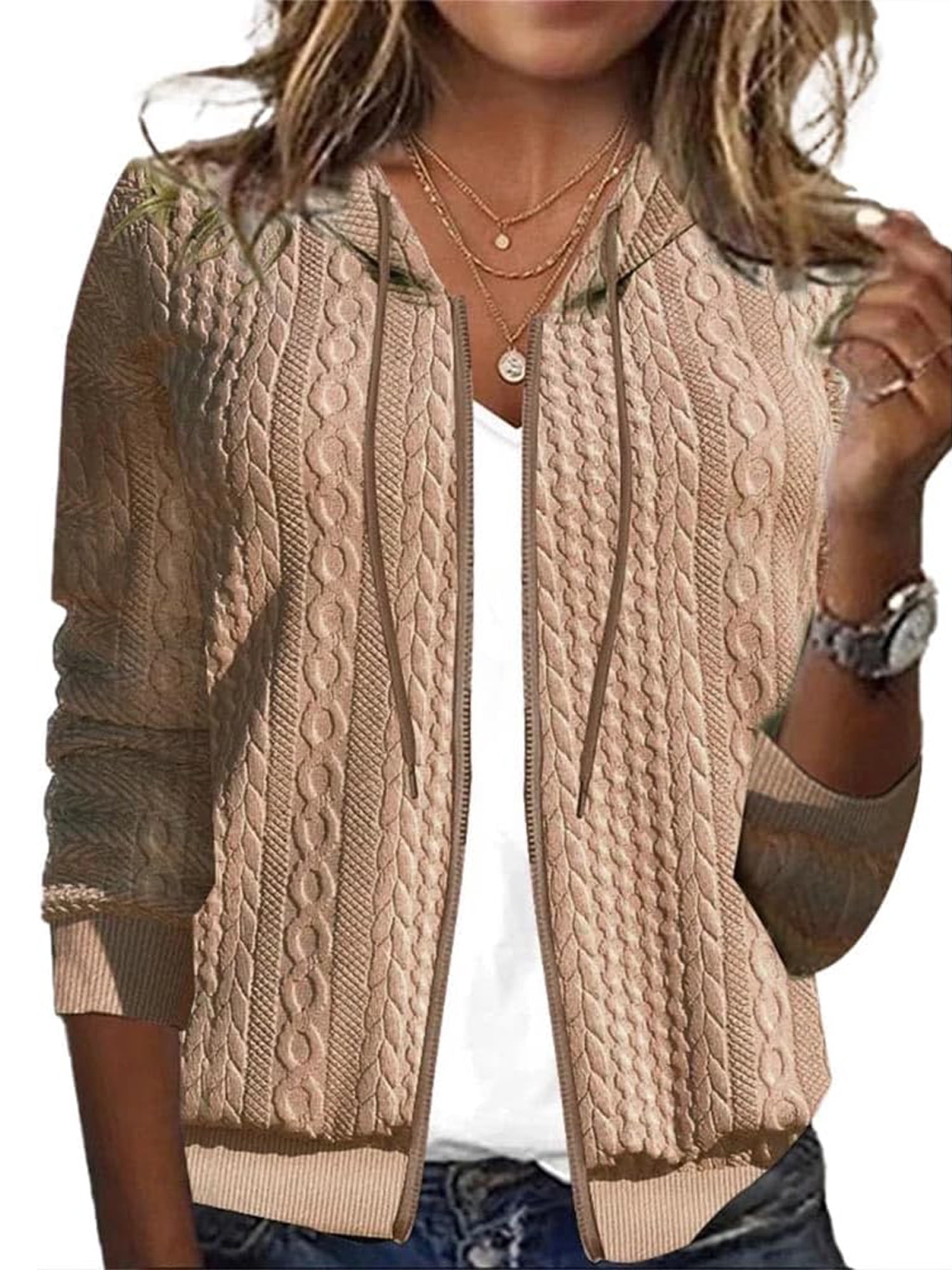 Hirigin Zip Up Cardigan Sweatshirts for Women Long Sleeve Lightweight ...