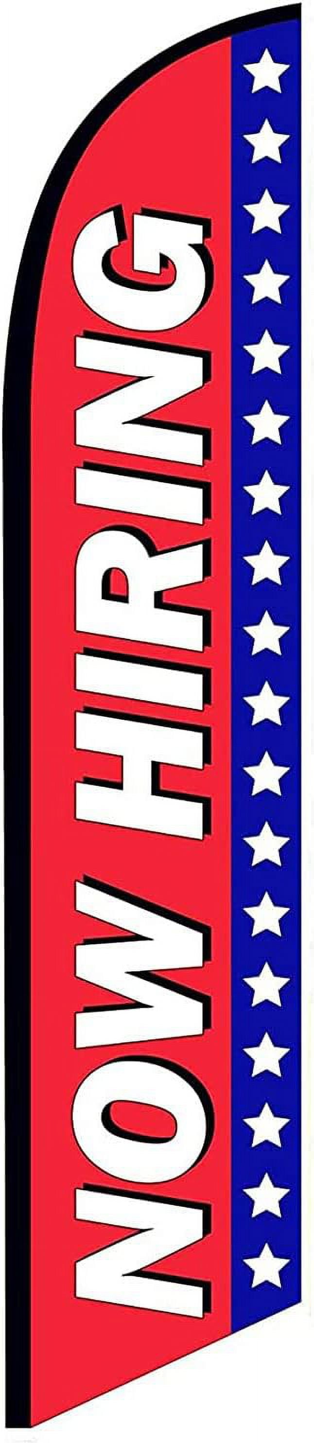 Hiring (red,white,blue) Banner Swooper Flag, Windless Design ...