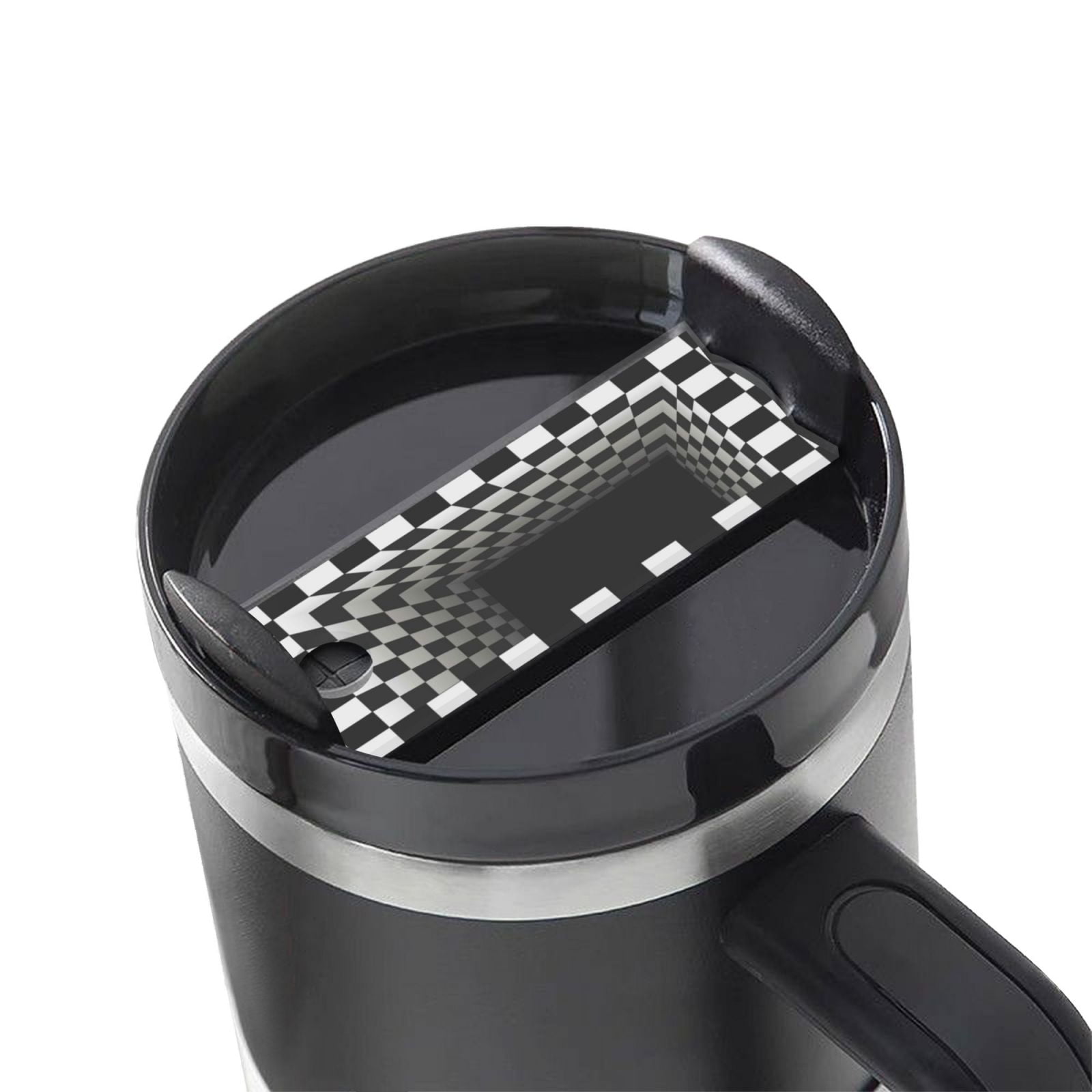 Hirioo 3d Black and White Checkerboard Tunnel for Stanley Cup Lid ...