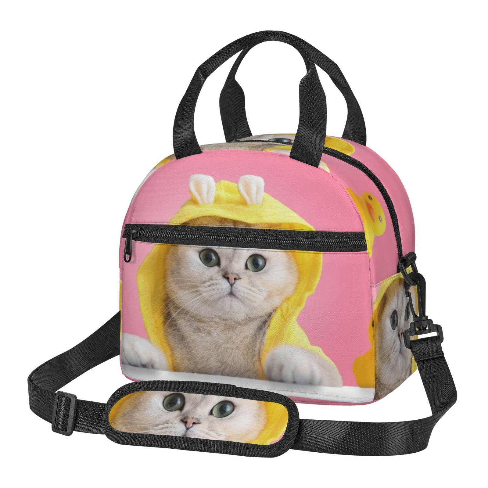Hirioo A Funny Cat for Crossbody Lunch Box for Women Men with ...