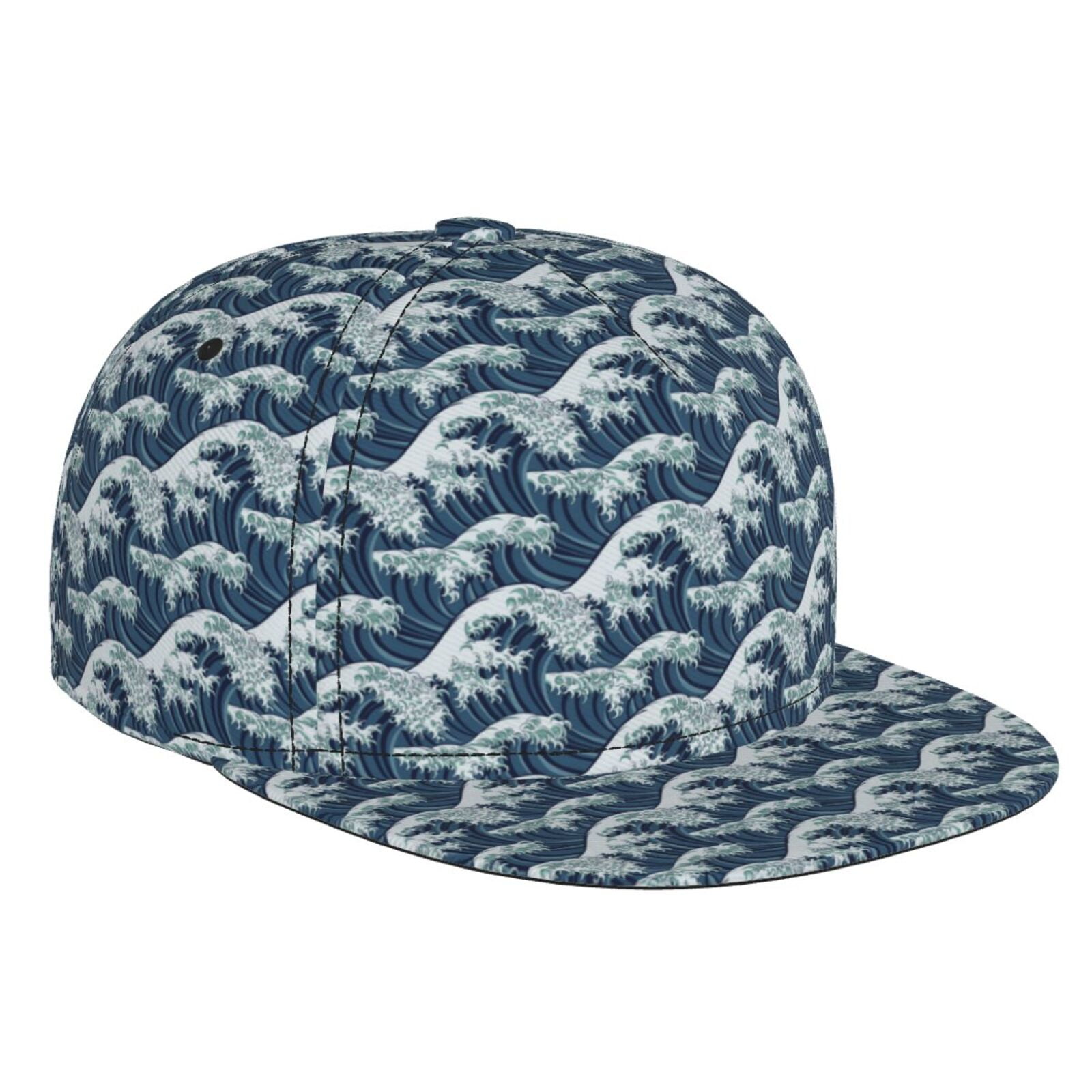 Hirioo A Japanese Great Wave for Baseball Cap Men Cap Flat Brim for Men ...