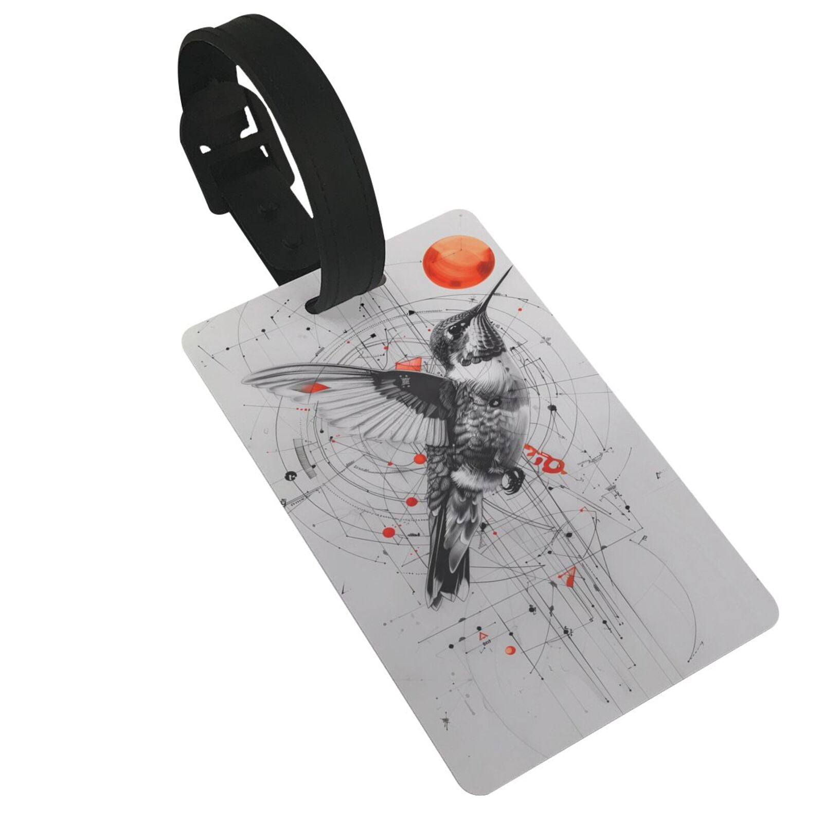 Hirioo Abstract Geometric Hummingbird for Luggage ID Tag with ...