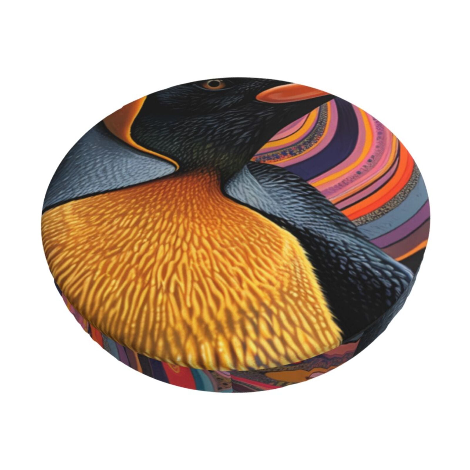 Hirioo Abstract Pattern Penguin for Round Bar Stool Seat Covers ...